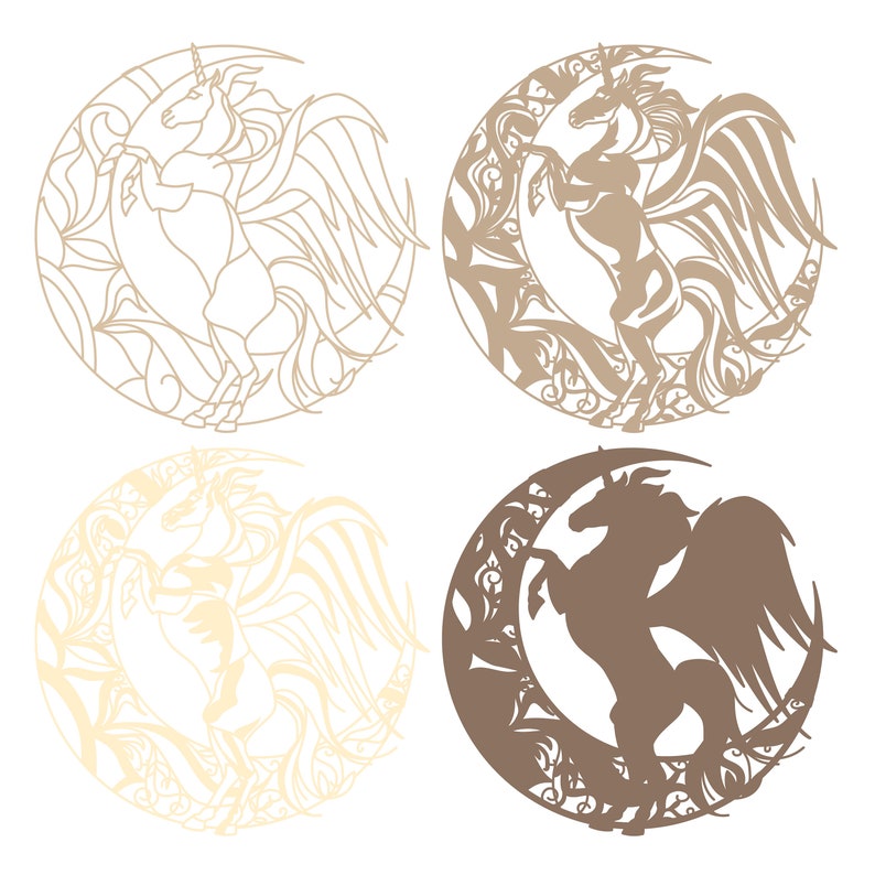 Unicorn 3D Multilayer SVG/ Unicorn Zentangle Cut File/ 3D - Etsy
