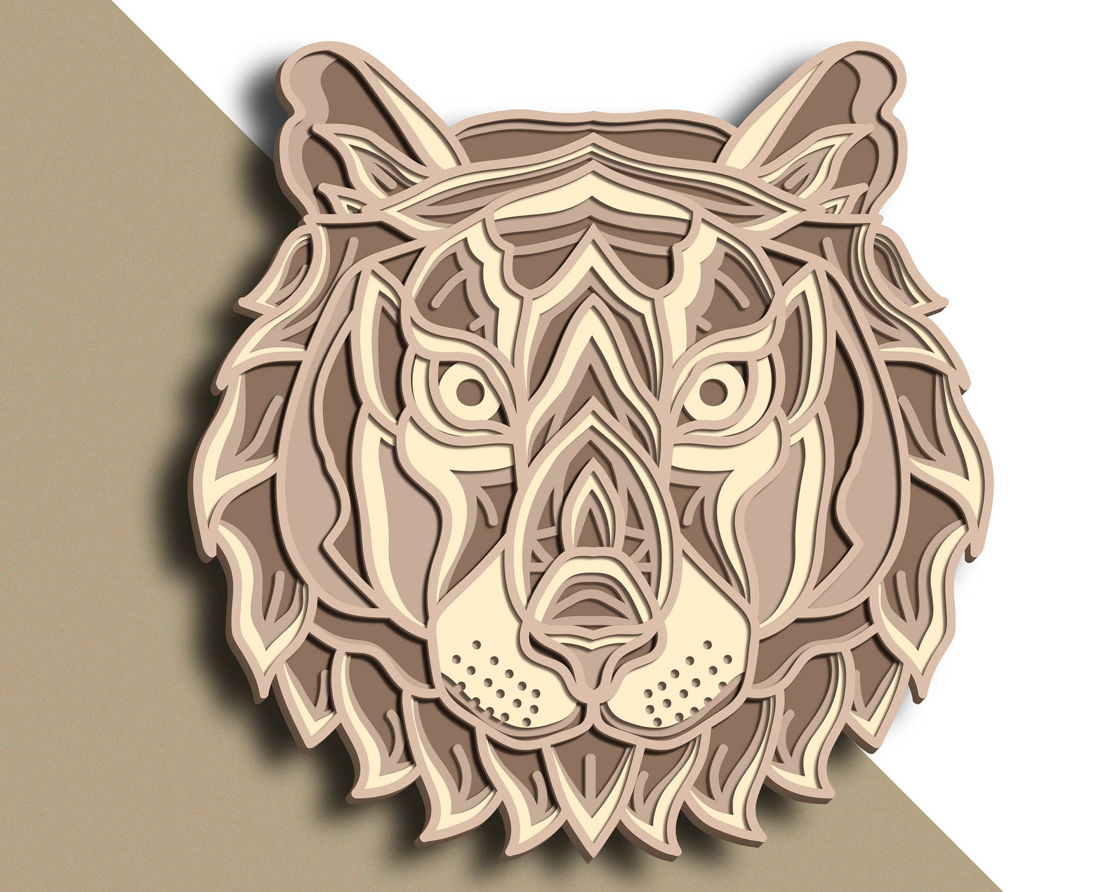 Tiger Head Multilayer SVG/ Tiger Cut File/ 3D Layer/ Plywood | Etsy