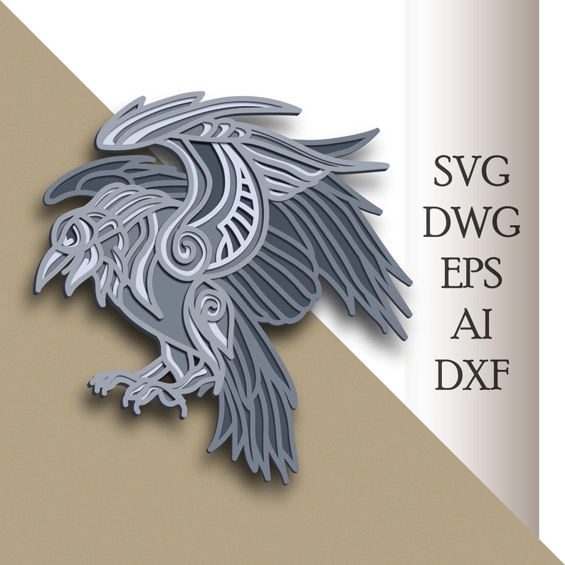 Raven Multilayer SVG/ Raven Cut File/ 3D Layer/ Plywood - Etsy