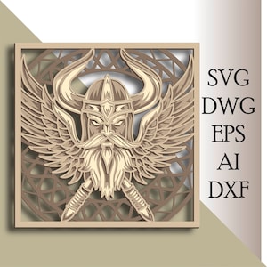 Viking Multilayer SVG/ Viking Cut File/ 3D Layer/ Plywood Cutting ...