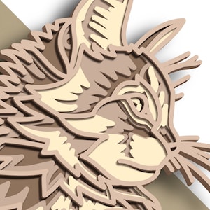 Cat Multilayer SVG/ Cat Cut File/ 3D Layer/ Plywood Cutting/ Paper ...