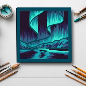 Northern Lights Multilayer SVG. Laser Cut File. Layer Construction ...
