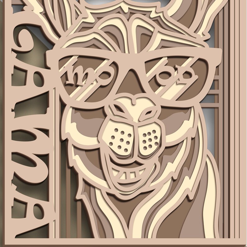 Lama Multilayer SVG/ Lama Cut File/ 3D Layer/ Plywood Cutting/ - Etsy