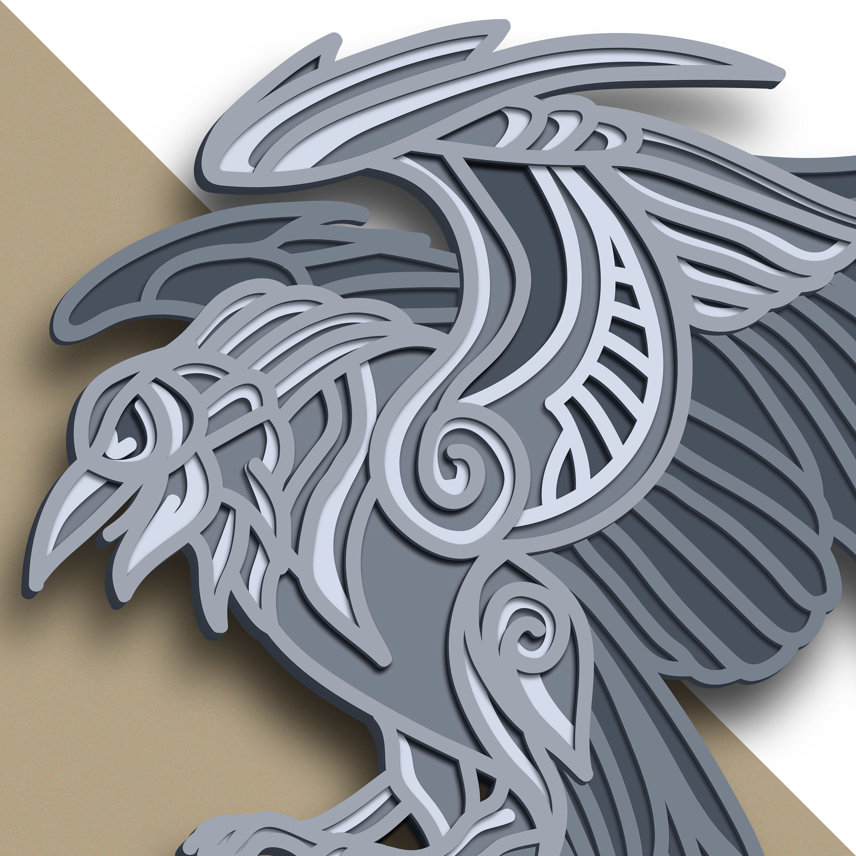 Raven Multilayer SVG/ Raven Cut File/ 3D Layer/ Plywood | Etsy