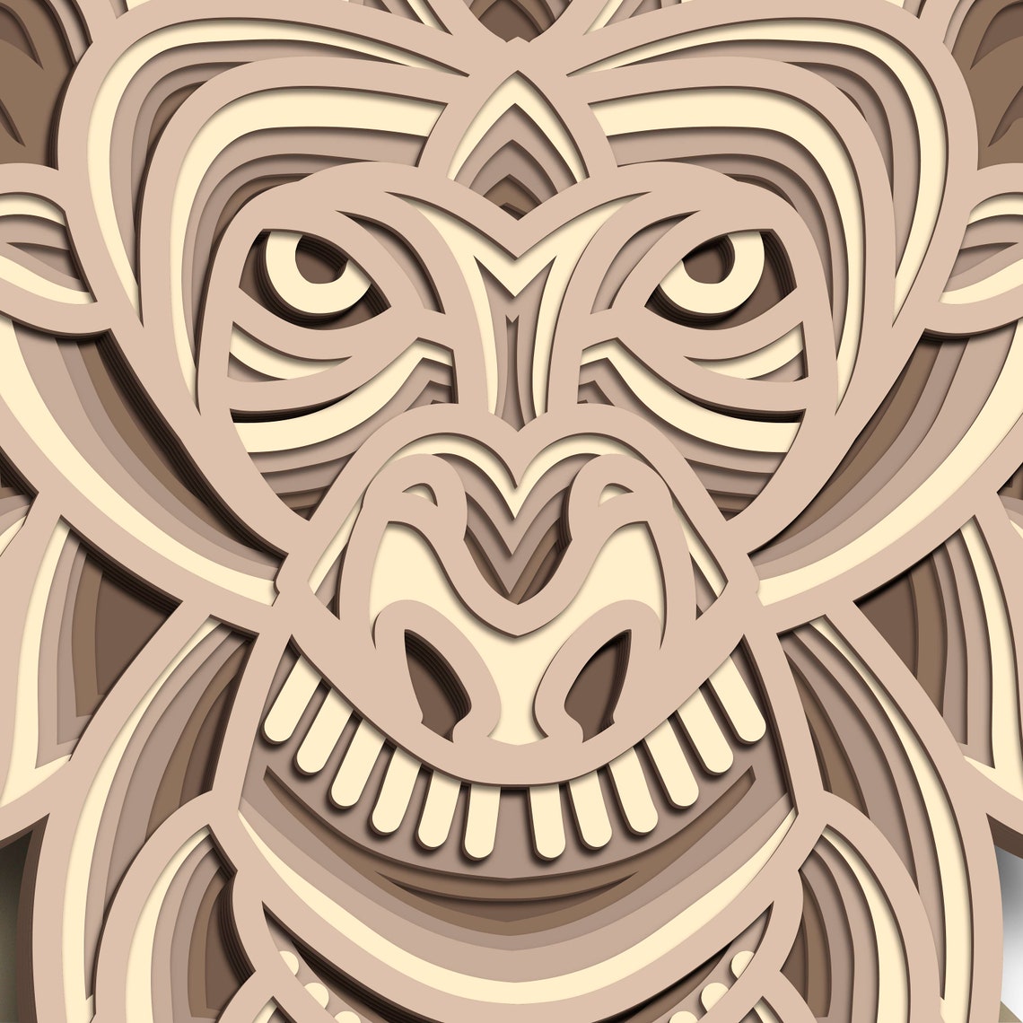 Monkey Multilayer SVG/ Monkey Cut File/ 3D Layer/ Plywood - Etsy