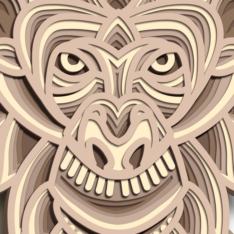 Monkey Multilayer SVG/ Monkey Cut File/ 3D Layer/ Plywood - Etsy