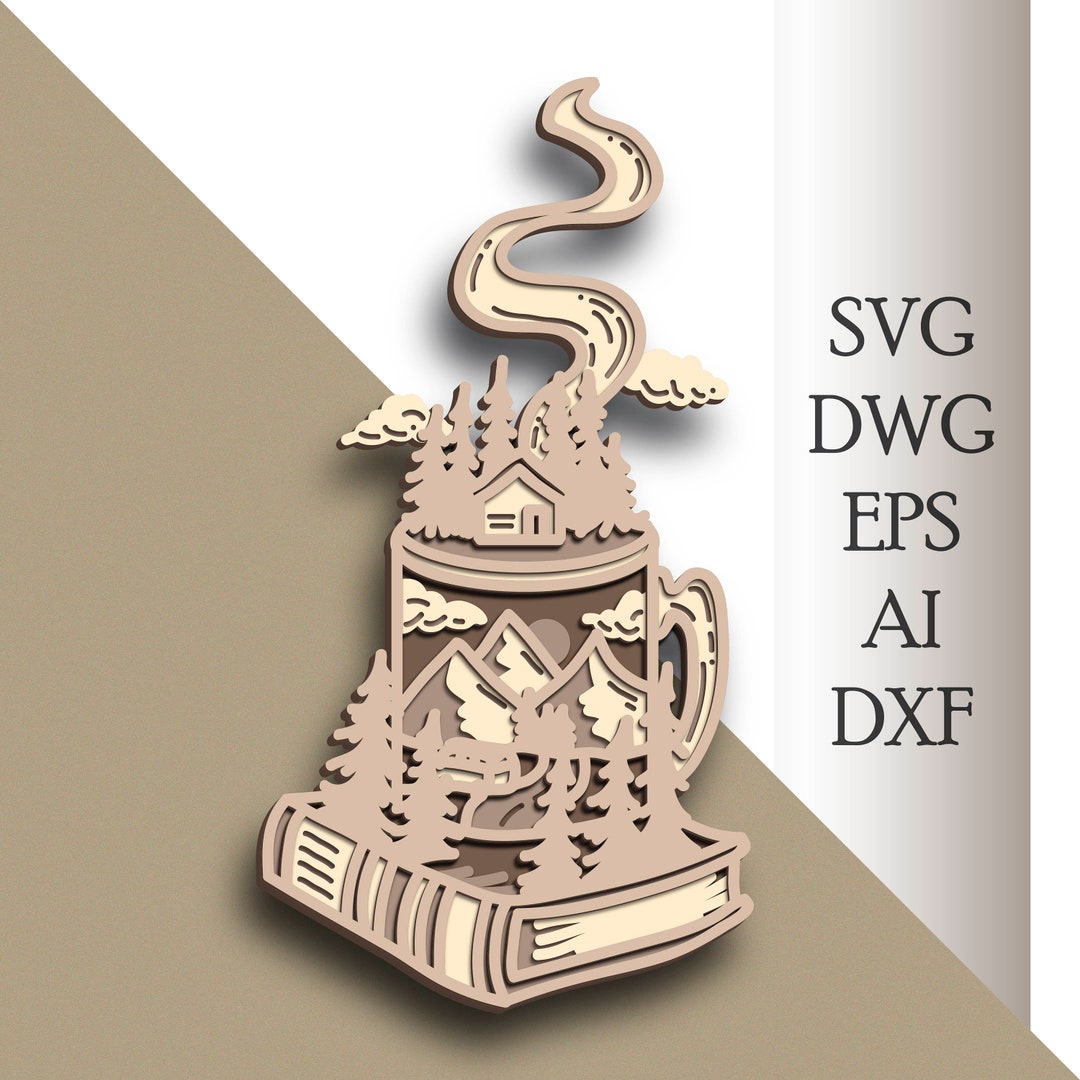 Book Multilayer SVG/ Book Cut File/ 3D Layer/ Plywood Cutting/ Paper ...