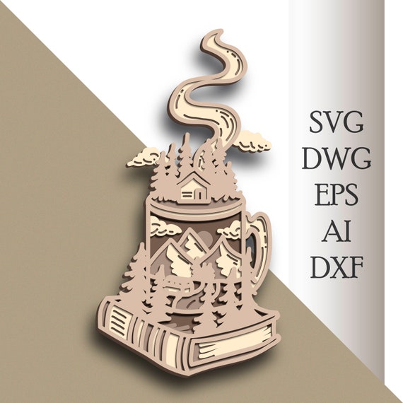 Book Multilayer SVG/ Book Cut File/ 3D Layer/ Plywood Cutting/ | Etsy