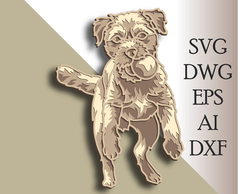 Border Terrier Multilayer SVG/ Border Terrier Cut File/ 3D - Etsy