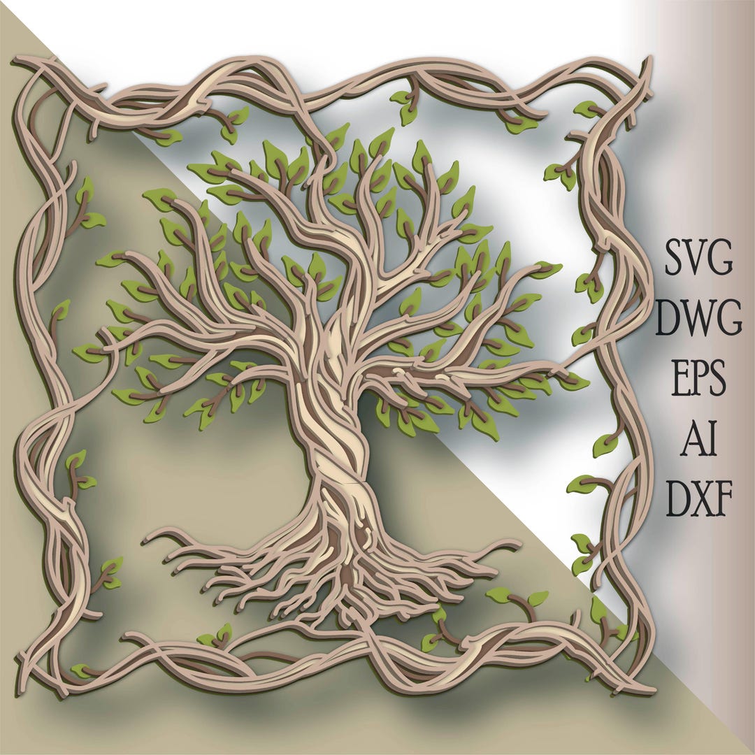 3D Tree of Life Multilayer SVG/ Tree of Life Cut File/ 3D Layer ...