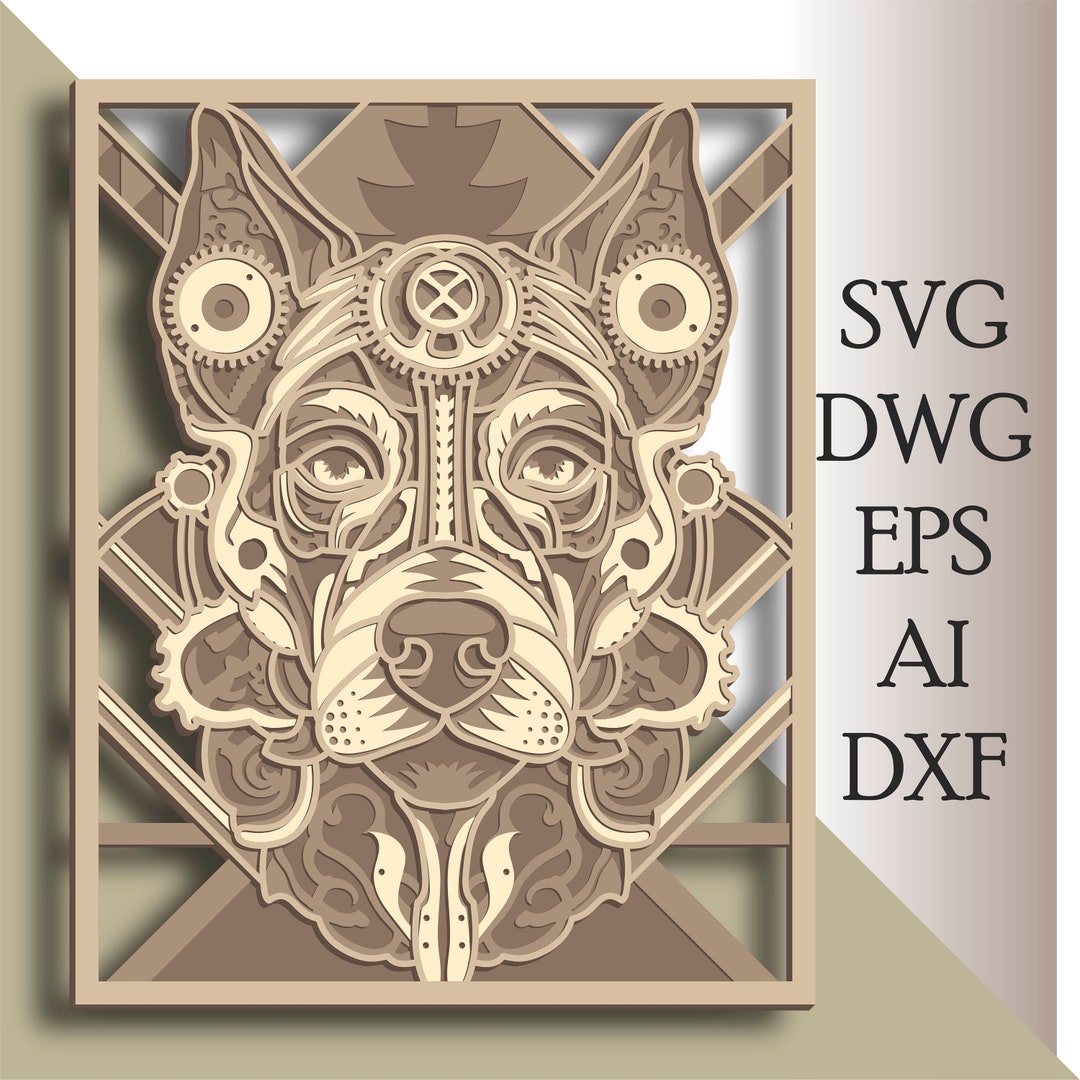 Dog Multilayer SVG/ Dog Cut File/ 3D Layer/ Plywood Cutting/ Paper ...