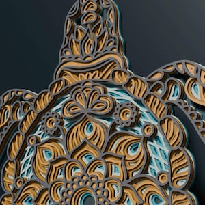Turtle Multilayer SVG. Laser Cut File. Layer Construction. Plywood ...