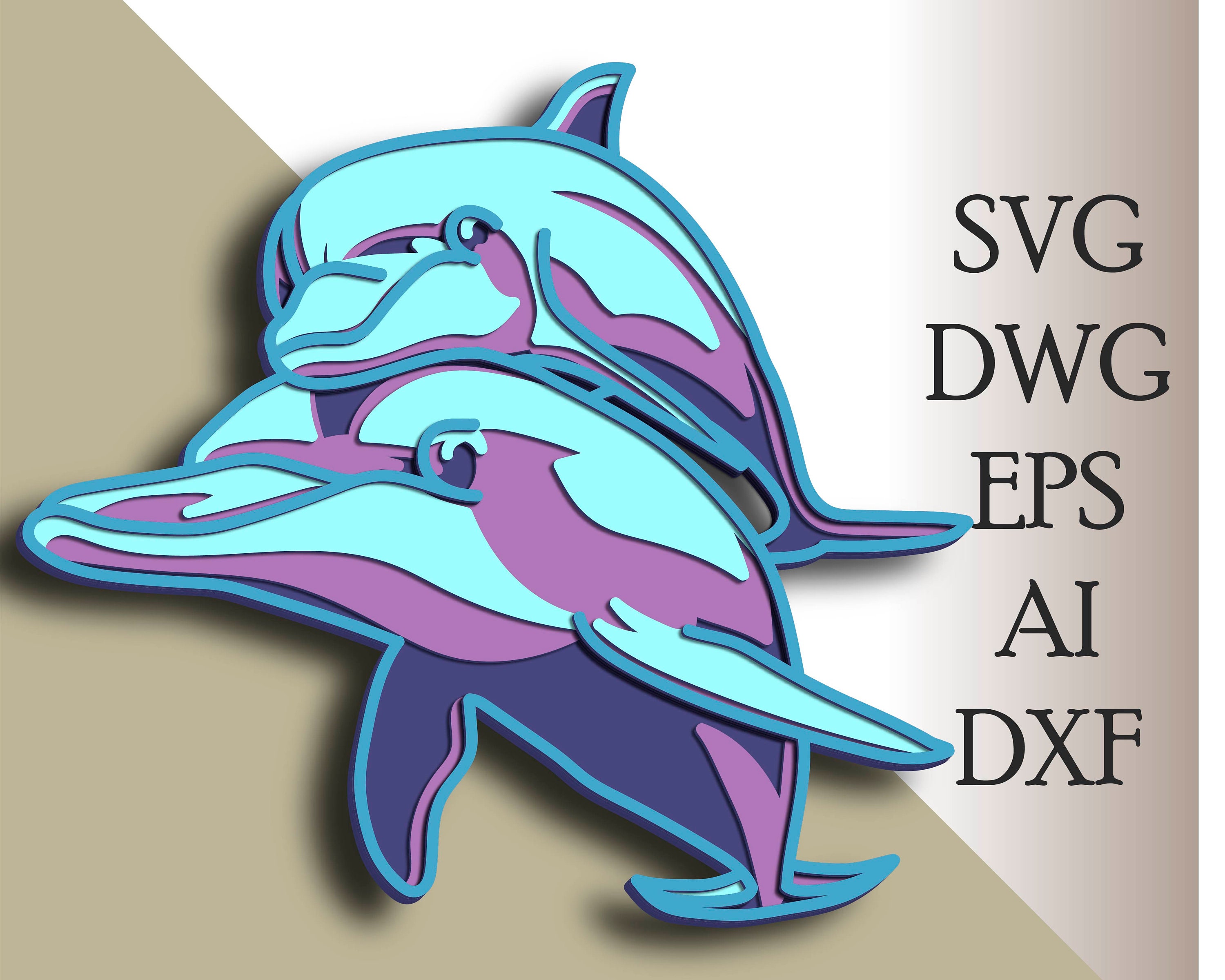 Dolphin Multilayer SVG/ Dolphin Cut File/ 3D Layer/ Plywood - Etsy Canada