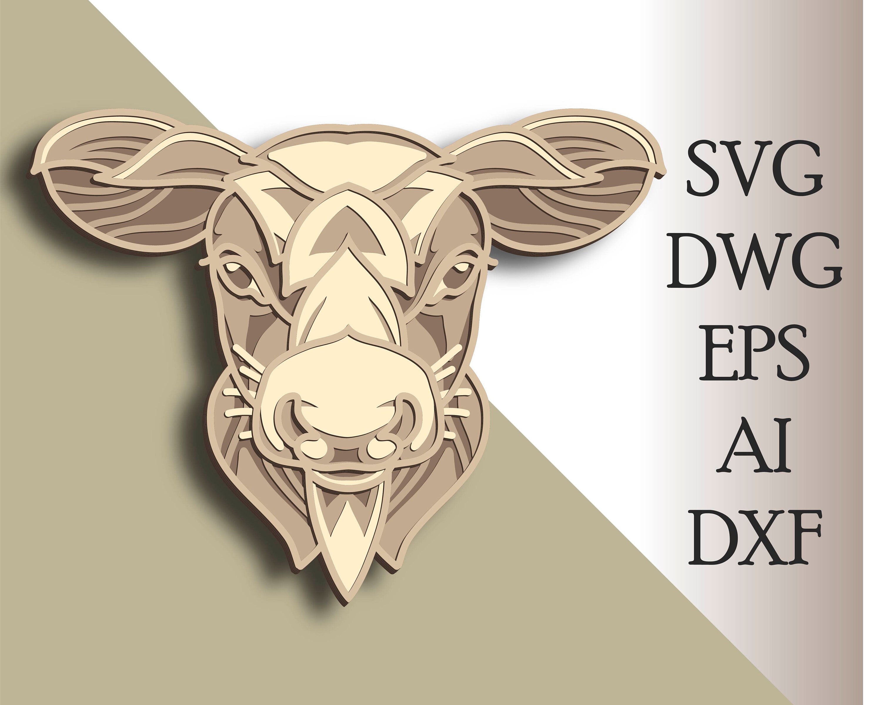 Cow Multilayer SVG/ Cow Cut File/ 3D Layer/ Plywood Cutting/ | Etsy UK