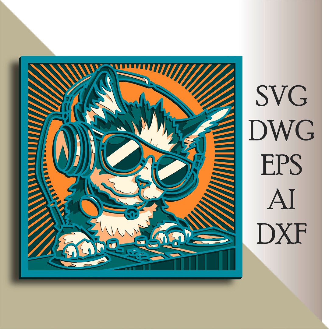 DJ multicapa SVG/ Archivo de corte Dj/ Capa 3D/ Corte de madera ...
