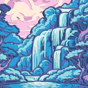 Waterfall Multilayer SVG/ Landscape Cut File/ 3D Layer/ Plywood Cutting ...