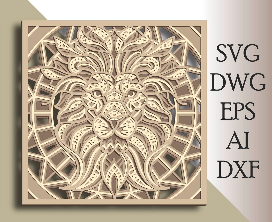Lion Multilayer SVG/ Lion Cut File/ 3D Layer/ Plywood Cutting/ - Etsy