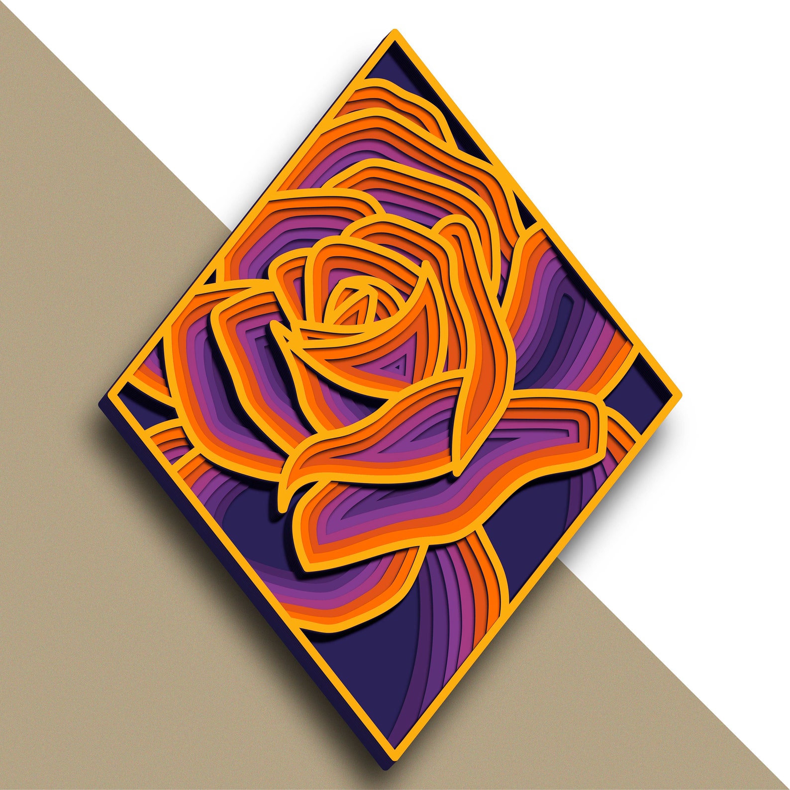 Rose Multilayer SVG/ Rose Cut File/ 3D Layer/ Plywood Cutting/ | Etsy