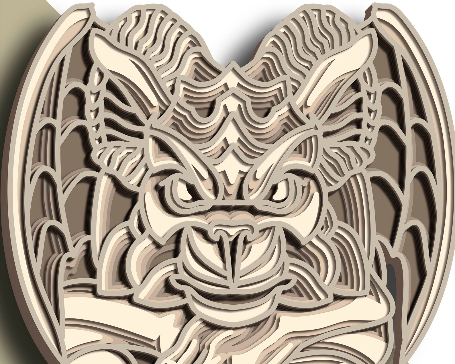 Gargoyle Multilayer SVG/ Gargoyle Mandala Cut File/ 3D Layer/ - Etsy
