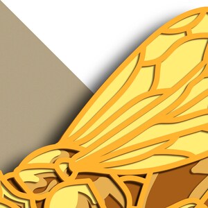 Bee Bundle Multilayer Svg/ Bee Horney Cut File/ 3D Layer/ Plywood ...