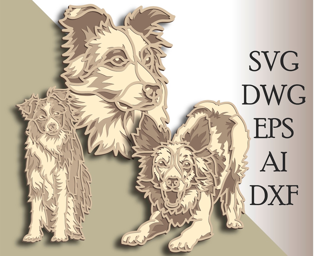 Border Collie Bundle Multilayer SVG/ Border Collie Cut File/ - Etsy