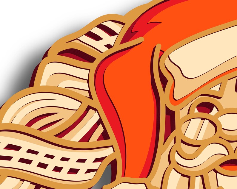 Santa Multilayer SVG/ Santa Cut File/ 3D Layer/ Plywood | Etsy