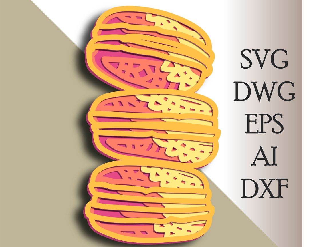 French Macaroon Multilayer SVG/ French Macaroon Cut File/ 3D Layer ...