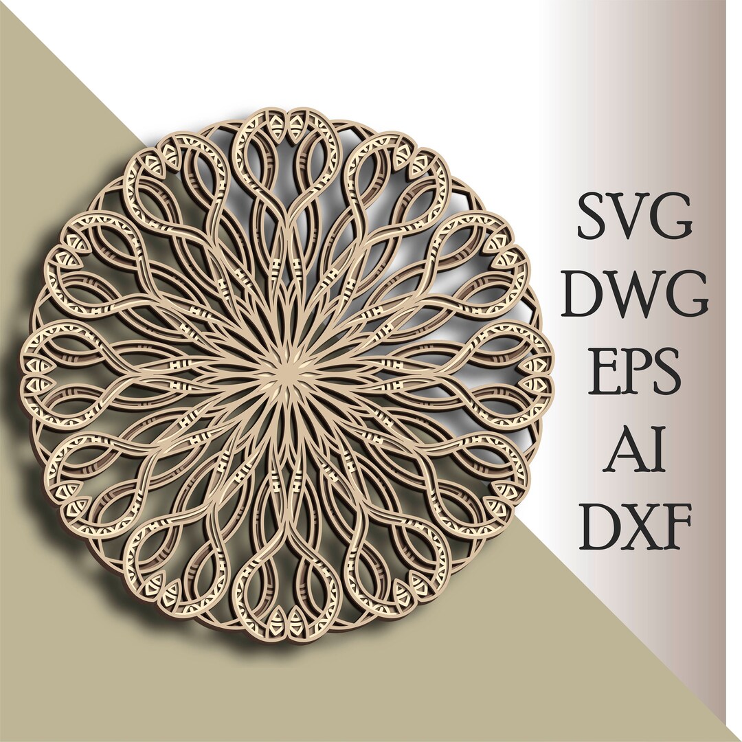 Mandala multicapa SVG/ Archivo de corte Mandala/ Capa 3D/ Corte de ...