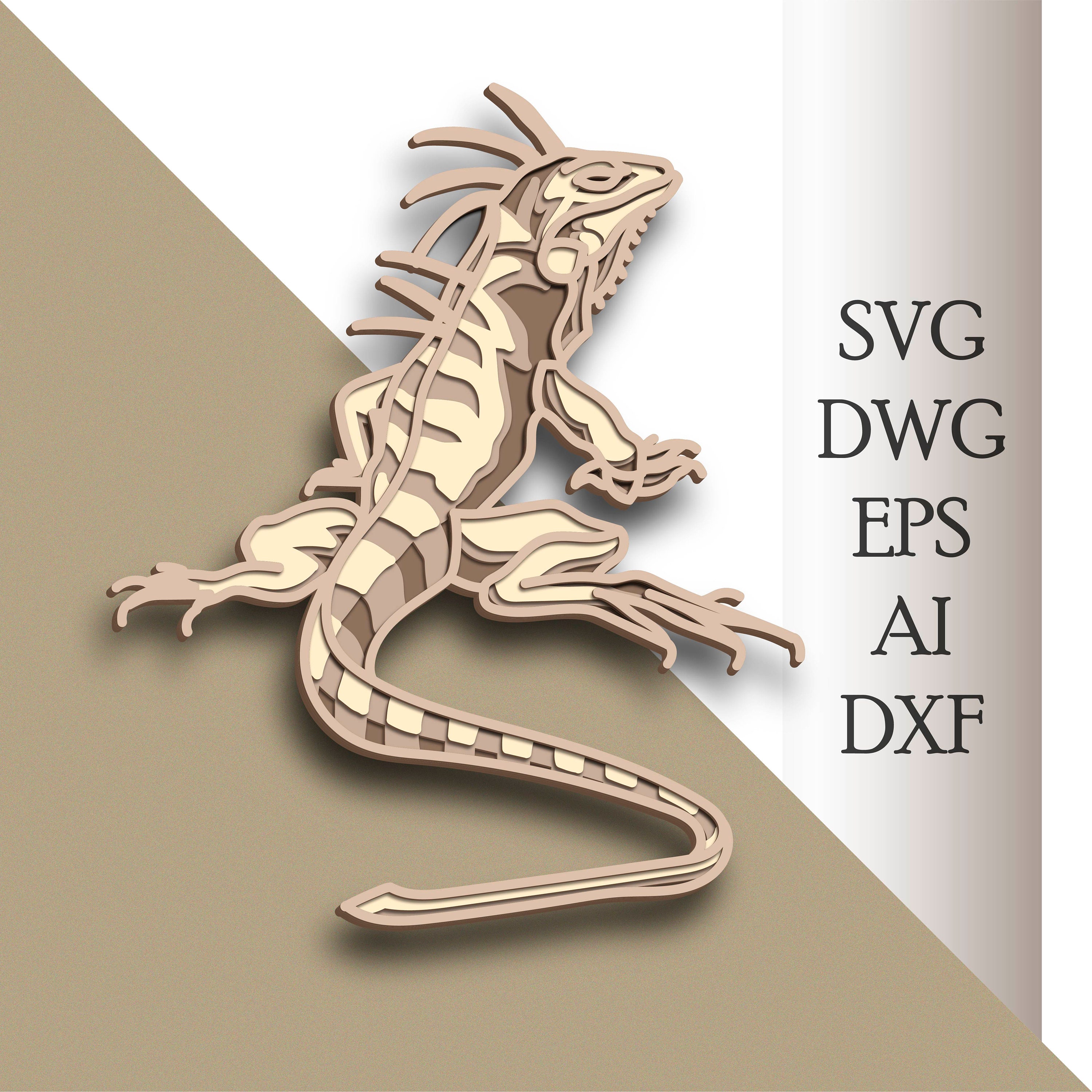 Iguana Multilayer SVG/ Iguana Cut File/ 3D Layer/ Plywood - Etsy