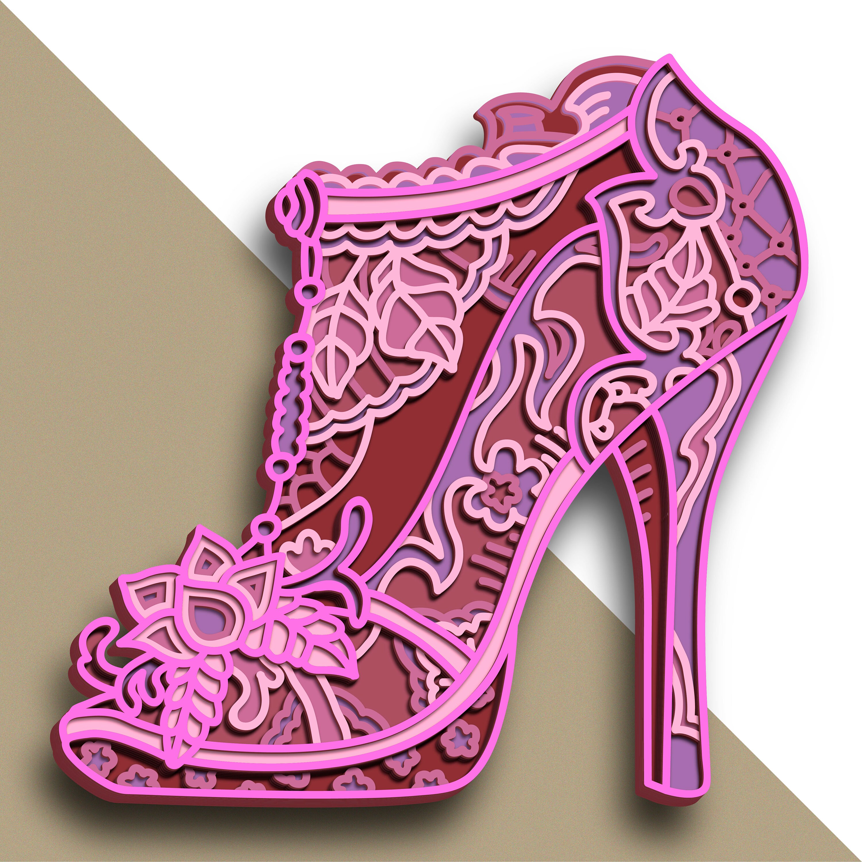 Women's Shoes Multilayer SVG/ Women's Shoes Cut File/ | Etsy