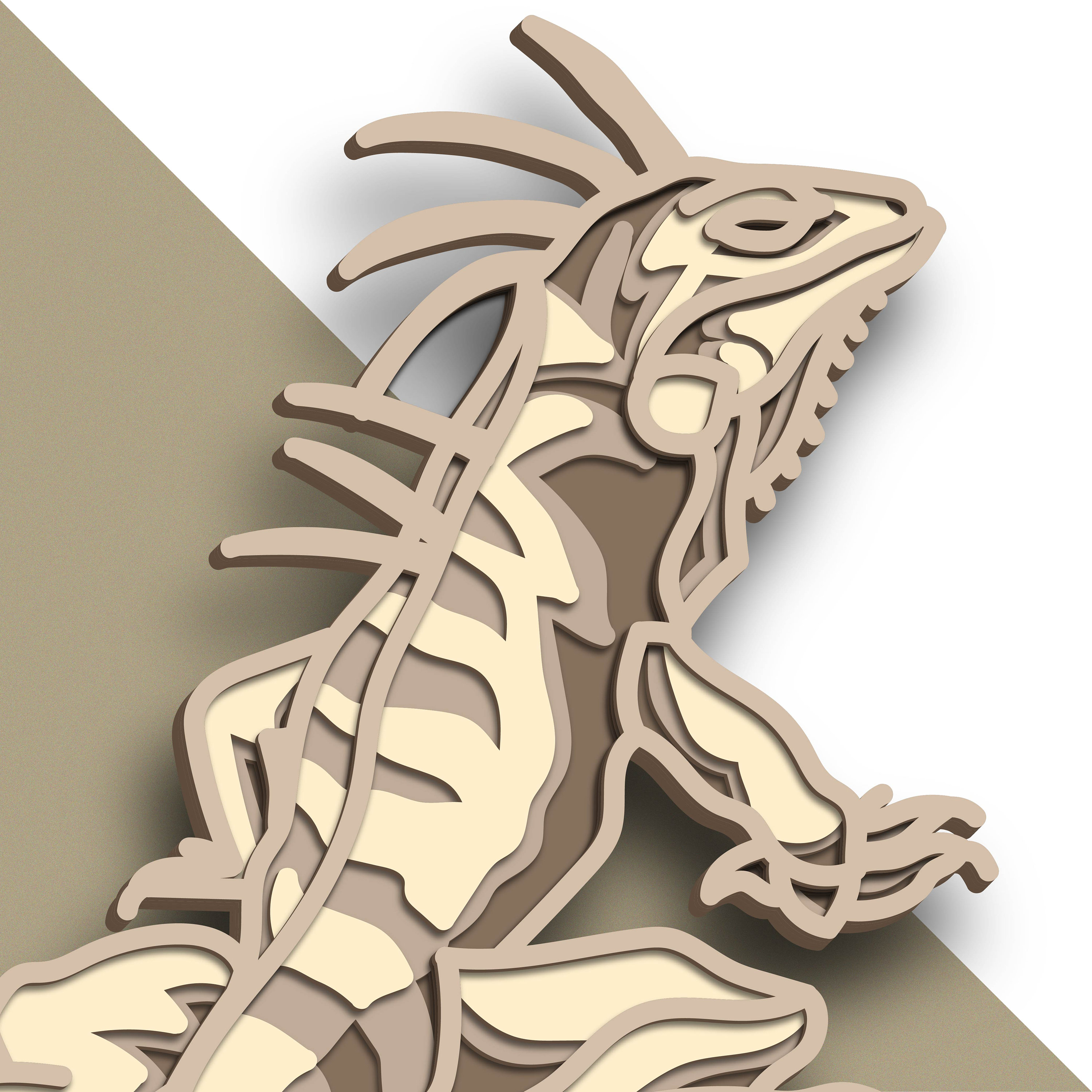 Iguana Multilayer SVG/ Iguana Cut File/ 3D Layer/ Plywood - Etsy