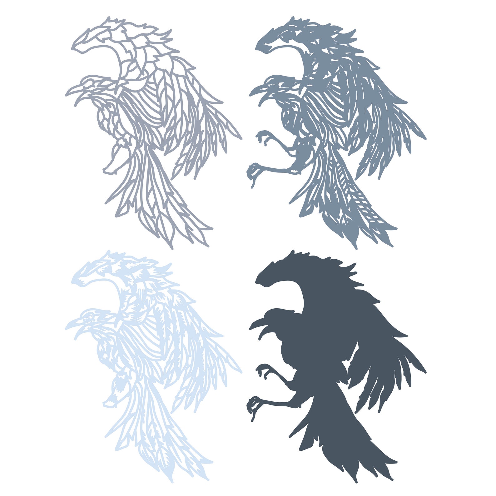 Raven Multilayer SVG/ Raven Cut File/ 3D Layer/ Plywood - Etsy