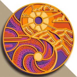Yin Yang Nature Multilayer SVG/ Yin Yang Nature Cut File/ 3D Layer ...