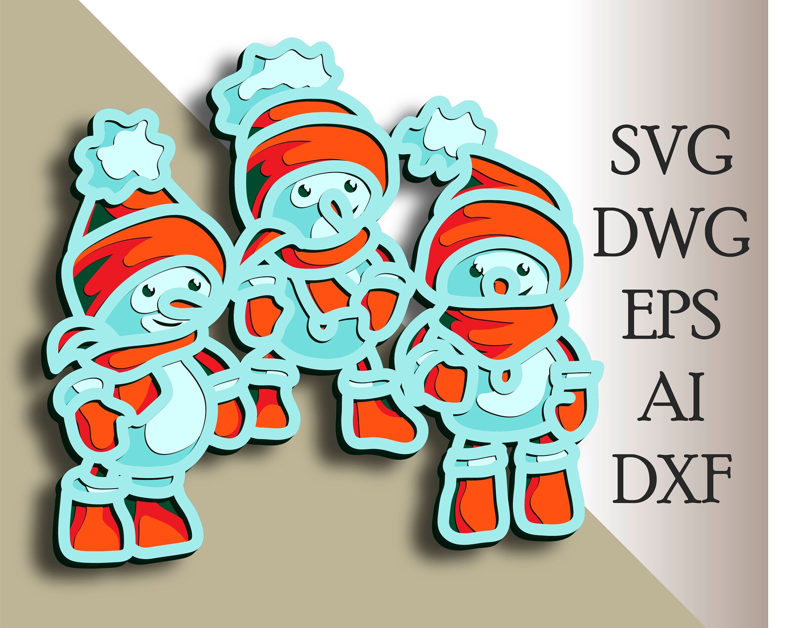 Snowman Multilayer SVG/ Snowman Cut File/ 3D Layer/ Plywood - Etsy