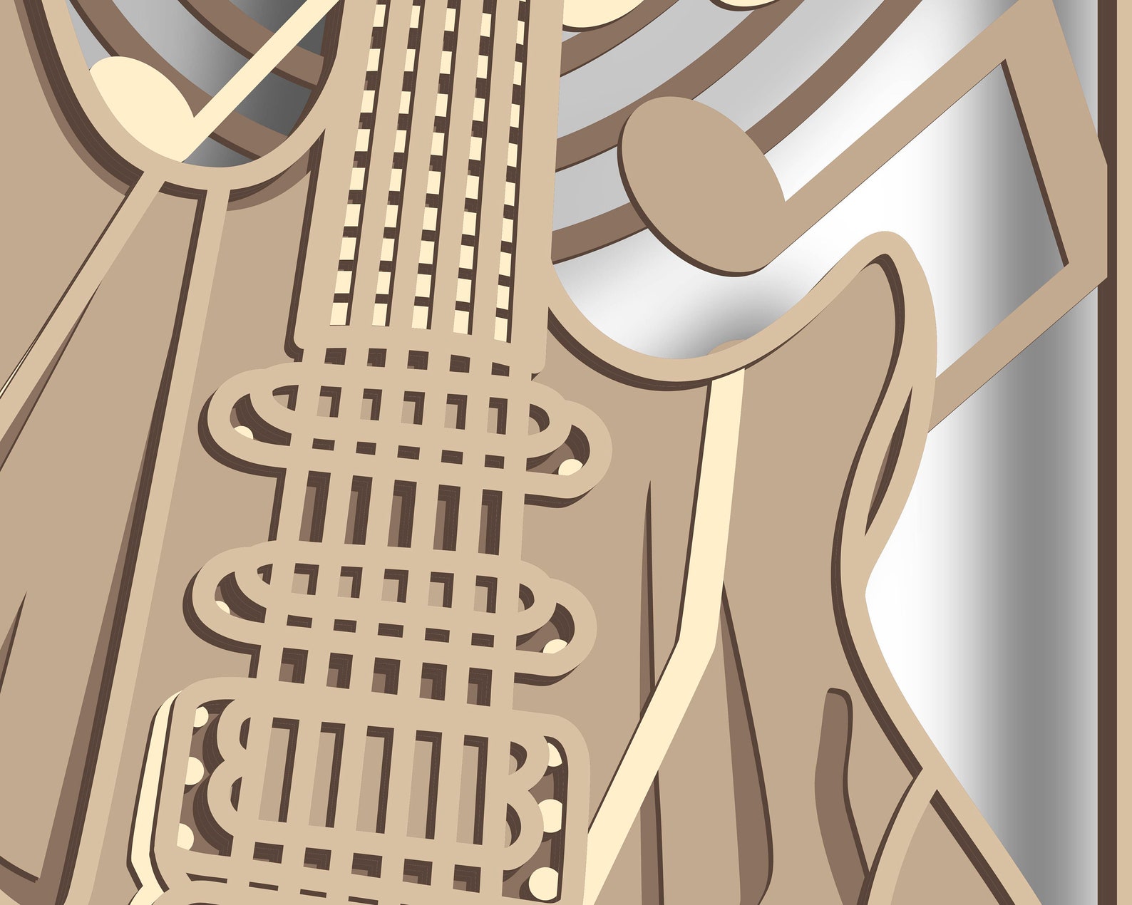 Guitar Multilayer SVG/ Guitar Cut File/ 3D Layer/ Plywood Cutting ...