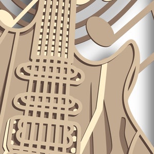 Guitar Multilayer SVG/ Guitar Cut File/ 3D Layer/ Plywood Cutting ...