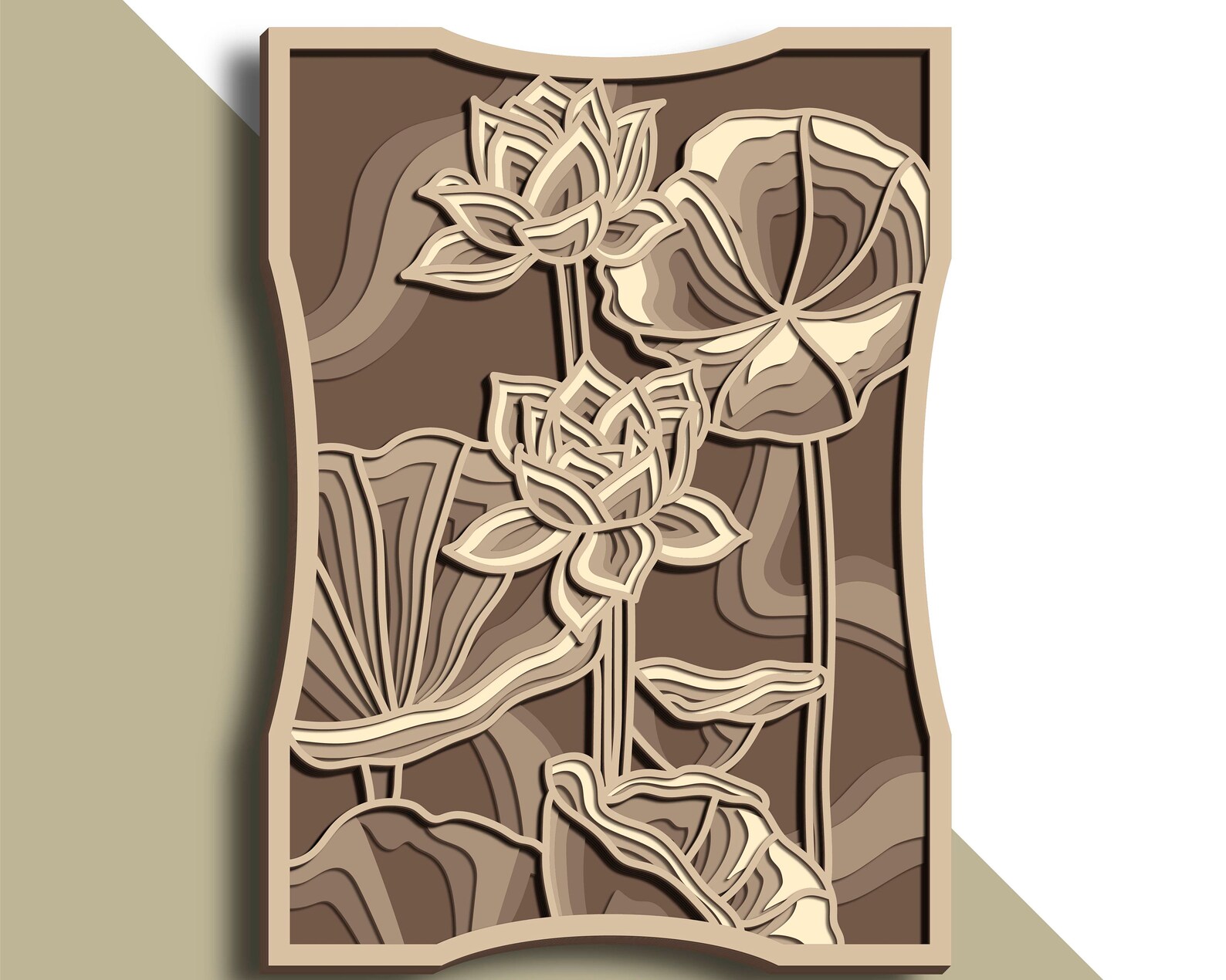 Lotus Multilayer SVG/ Lotus Cut File/ 3D Layer/ Plywood - Etsy