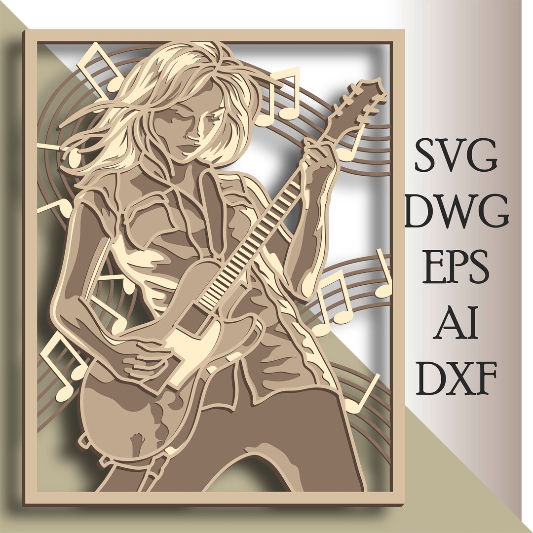 Guitar Multilayer SVG/ Guitar Cut File/ 3D Layer/ Plywood Cutting ...