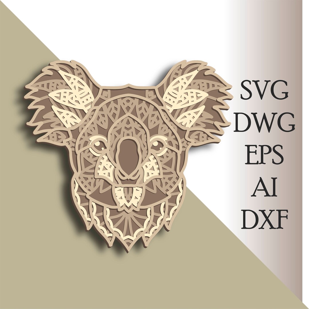 3D Koala Multilayer SVG/ Koala Cut File/ 3D Layer/ Plywood Cutting ...