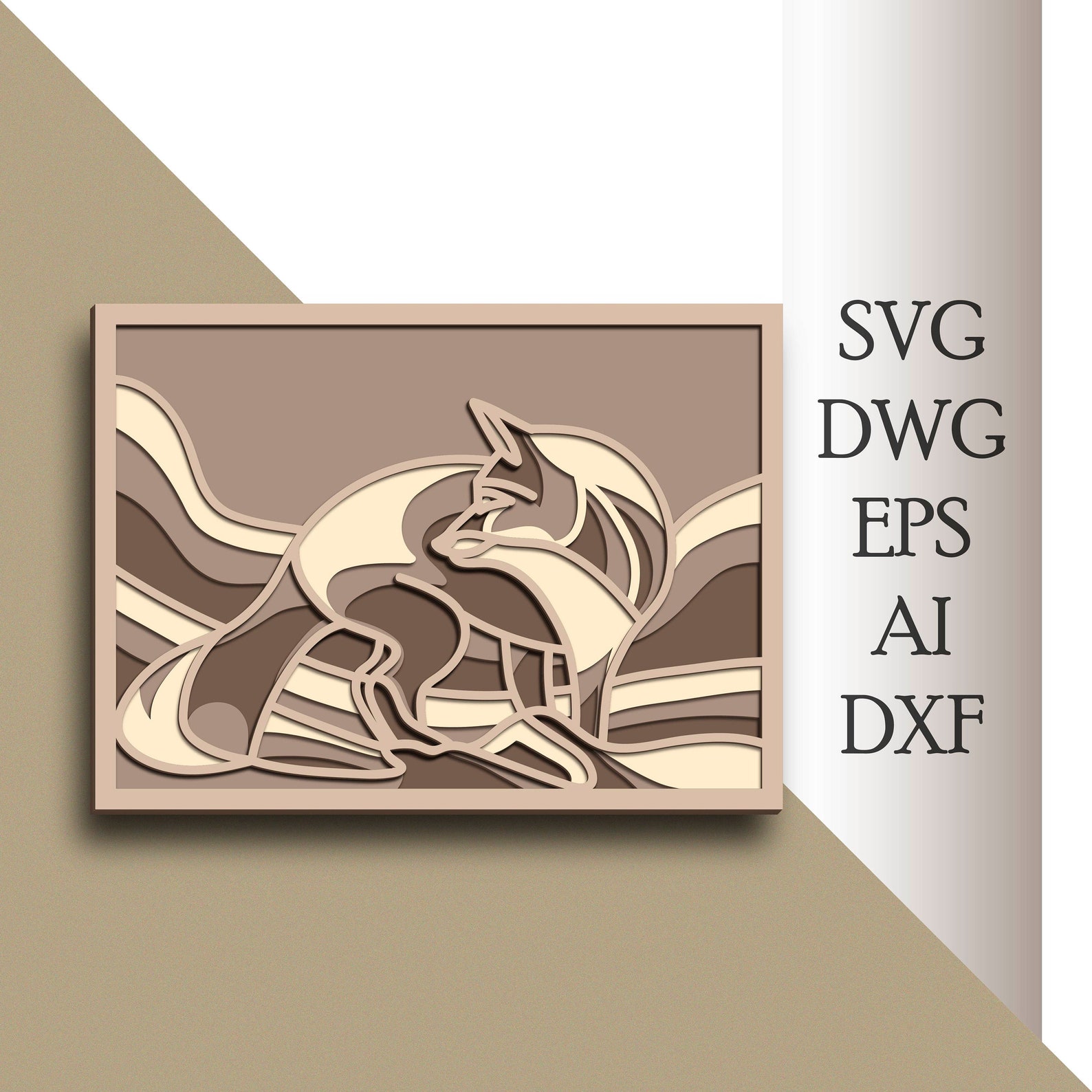 Fox Multilayer SVG/ Fox Cut File/ 3D Layer/ Plywood Cutting/ | Etsy