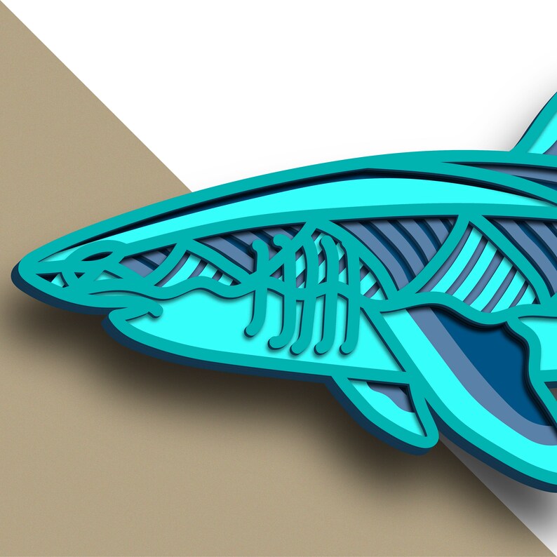 Shark Multilayer SVG. Laser Cut File. Layer Construction. Plywood ...
