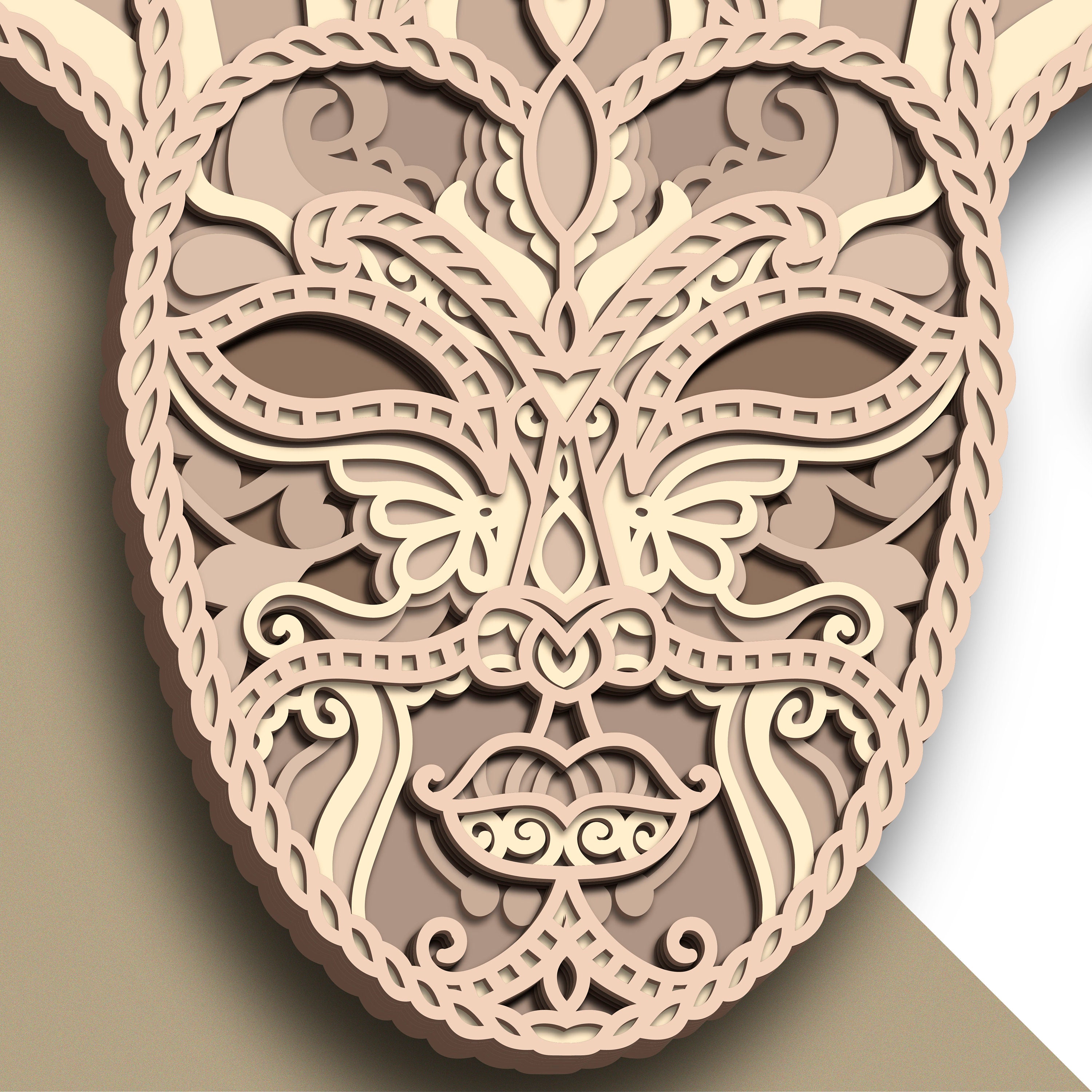 Masquerade Mask Multilayer SVG/ Masquerade Mask Cut File/ 3D | Etsy