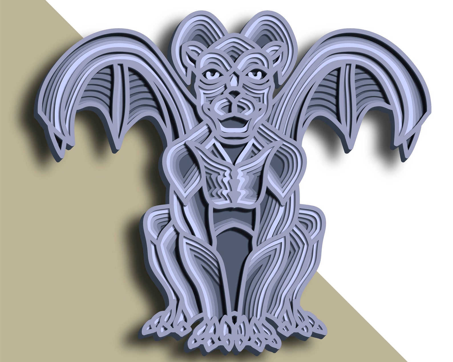 Gargoyle Multilayer SVG/ Gargoyle Mandala Cut File/ 3D Layer/ - Etsy