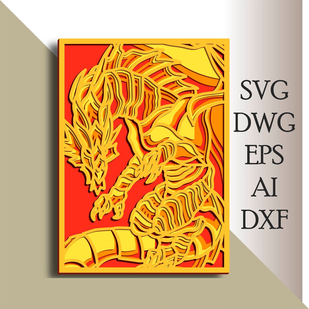 Dragon SVG Multilayer/ Dragon Cut File/ 3D Layer/ Plywood Cutting ...
