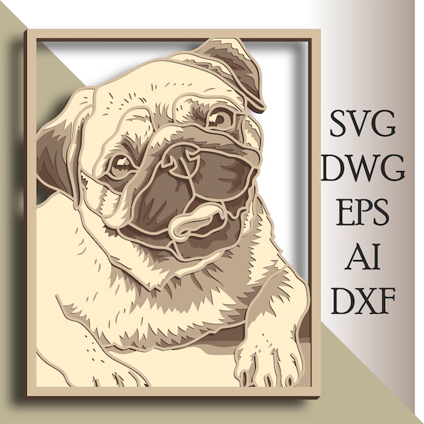 Pug Svg - Etsy