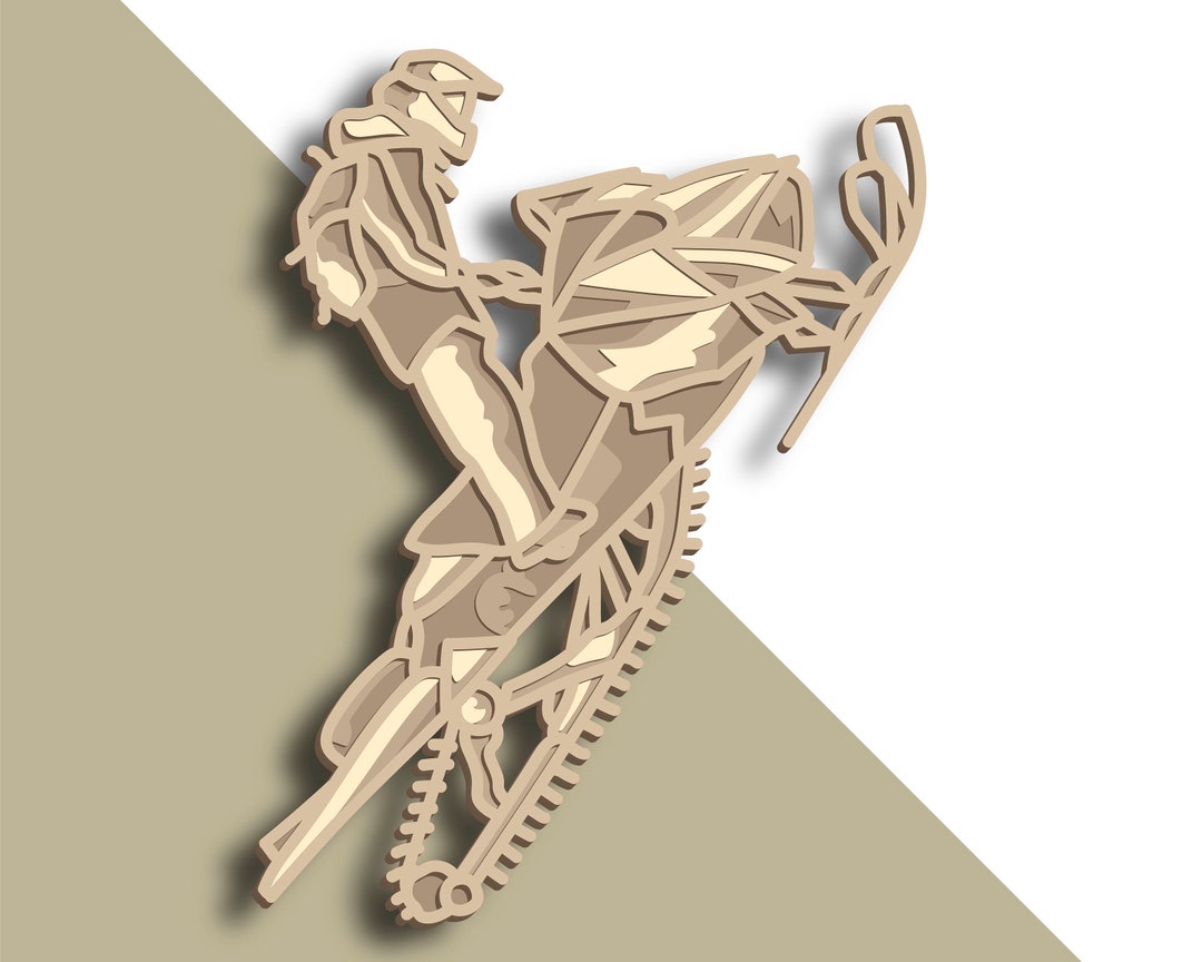 Snowmobile Multilayer SVG. Laser Cut File. Layer Construction. Plywood ...