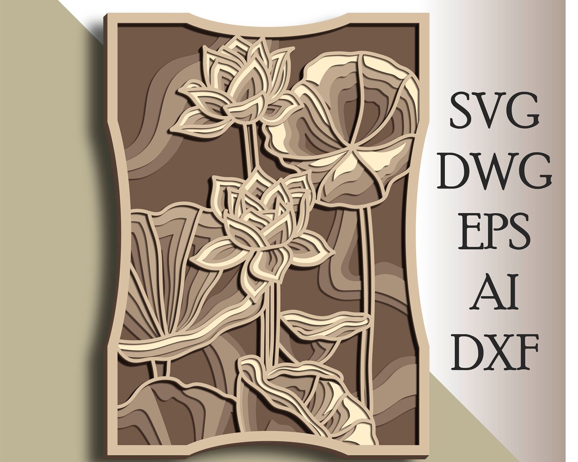 Lotus Multilayer SVG/ Lotus Cut File/ 3D Layer/ Plywood - Etsy