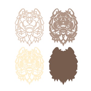 Tiger Head Multilayer SVG/ Tiger Cut File/ 3D Layer/ Plywood Cutting ...