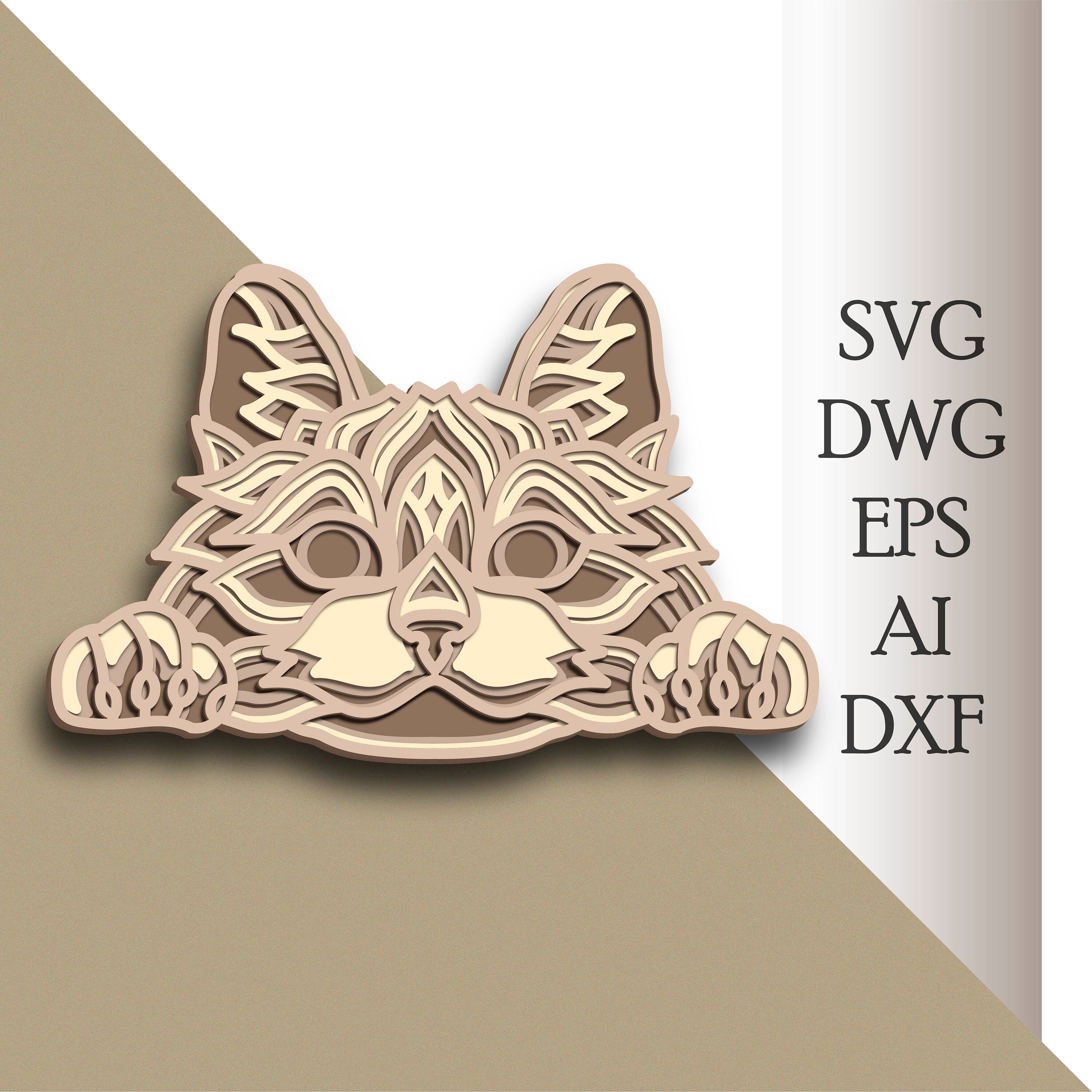 Cat Multilayer SVG/ Cat Cut File/ 3D Layer/ Plywood Cutting/ - Etsy