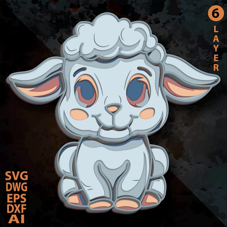 Baby Lamb Multilayer SVG. Laser Cut File. Layer Construction. Plywood ...